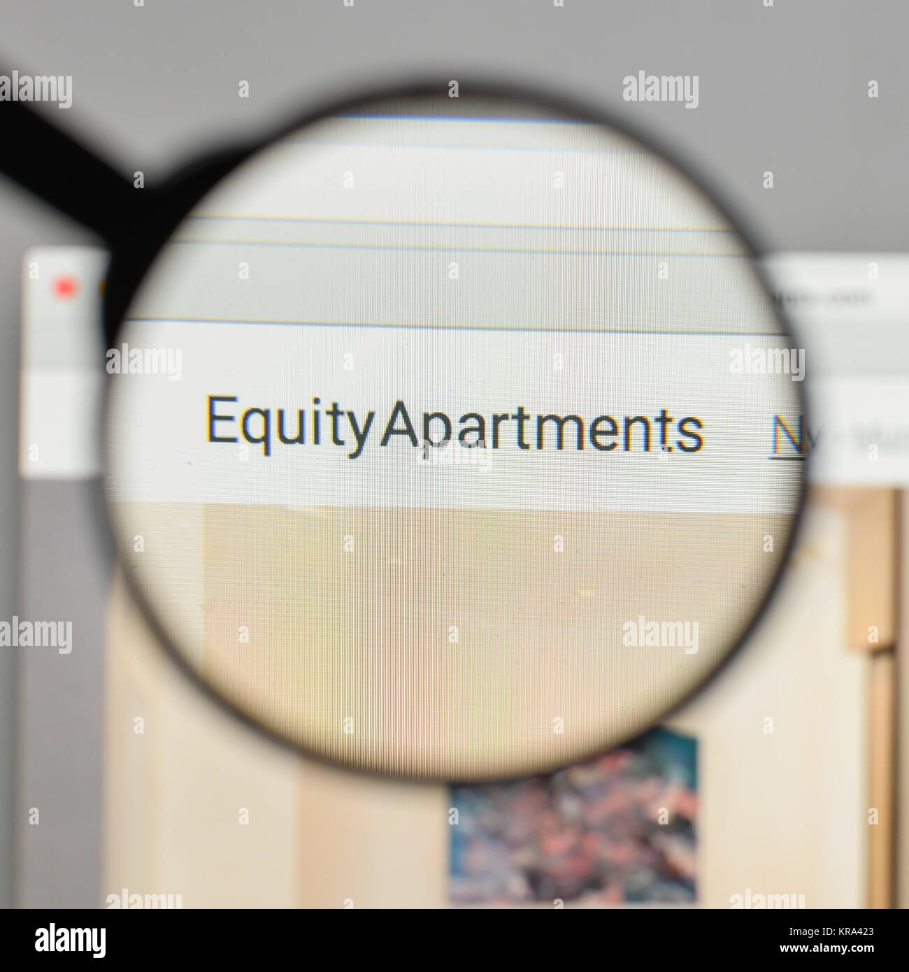 Milan, Italy - August 10, 2017: Equity Residential logo on the website ...