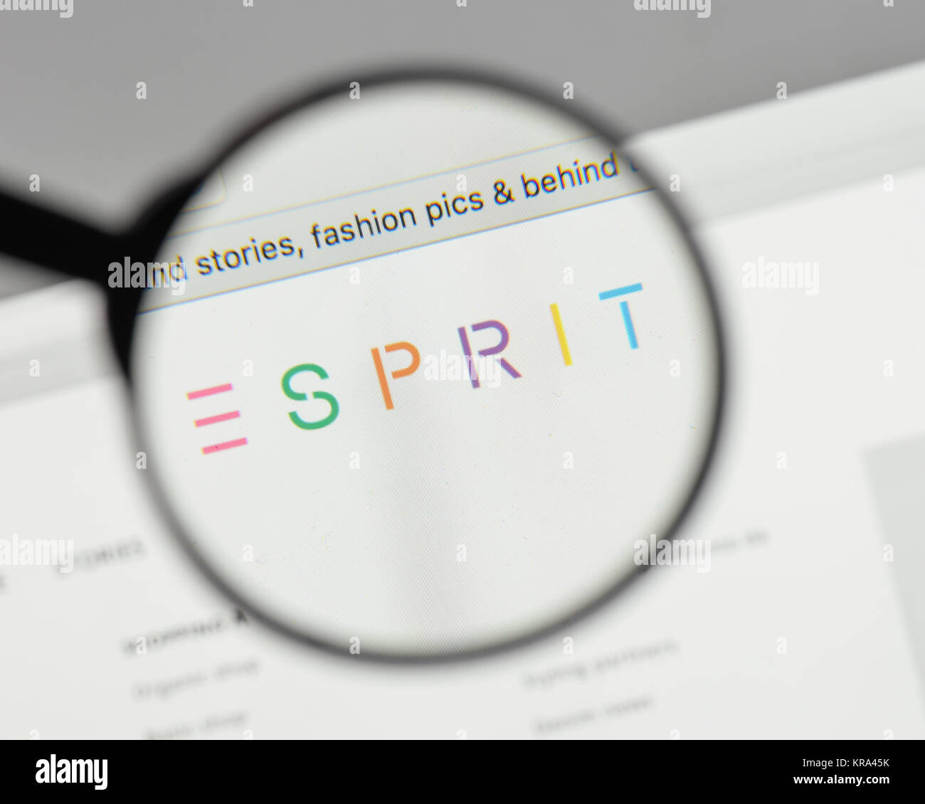 Milan, Italy - August 10, 2017: Esprit logo on the website homepage ...