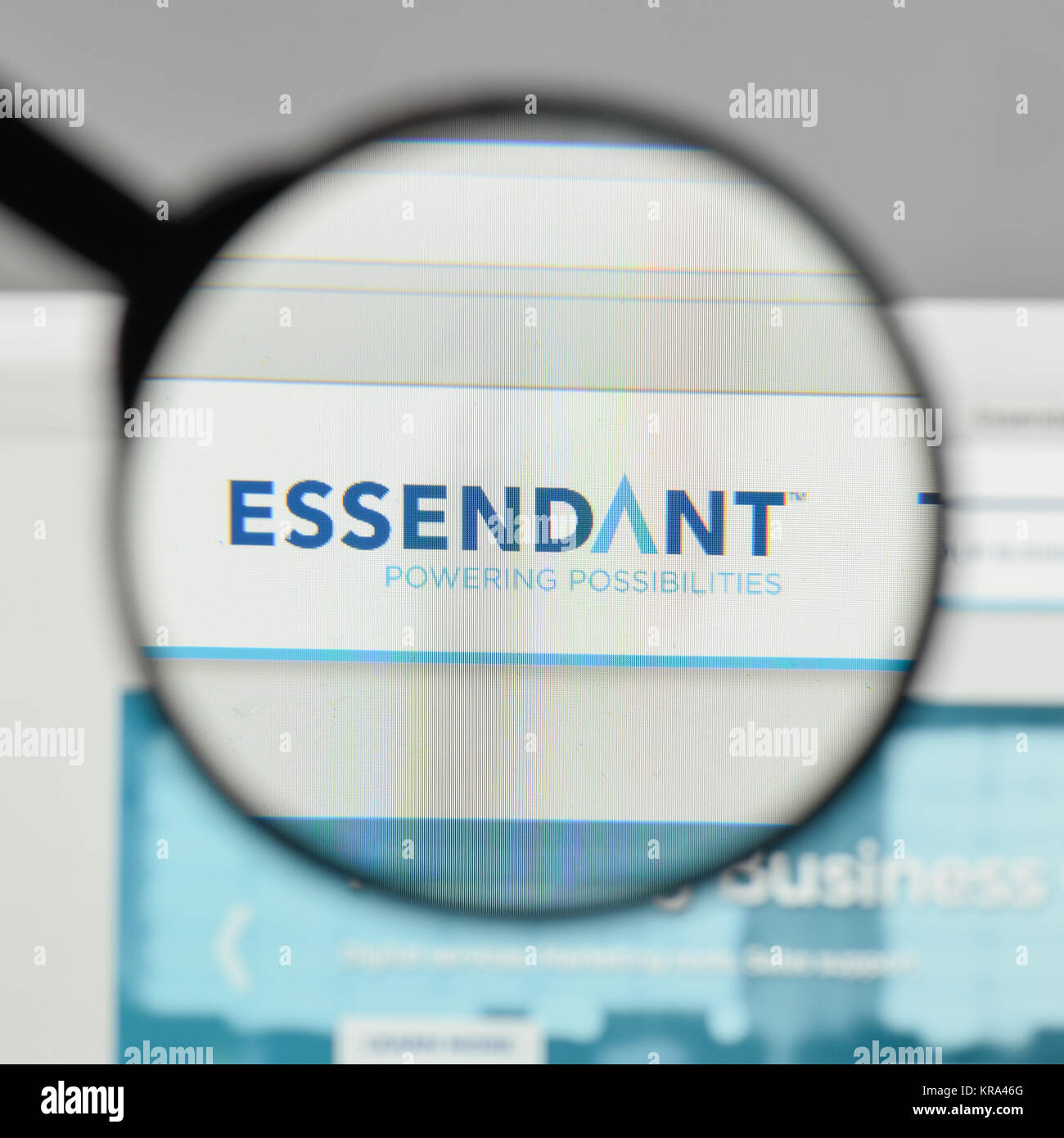 Milan, Italy - August 10, 2017: Essendant logo on the website homepage ...