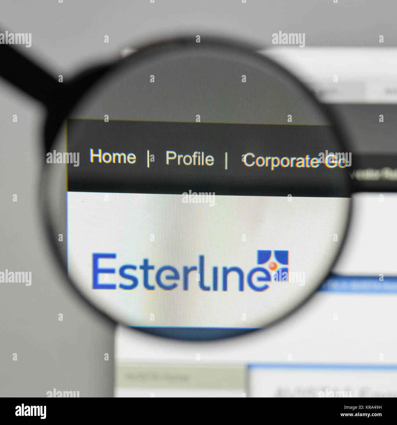 Milan, Italy - August 10, 2017: Esterline Technologies logo on the ...