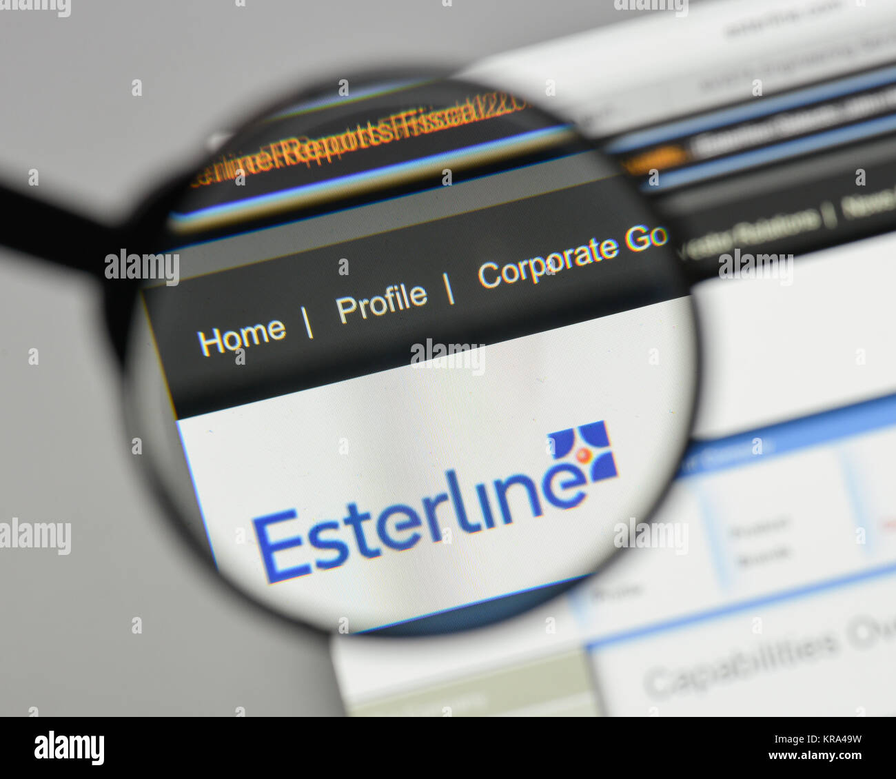 Milan, Italy - August 10, 2017: Esterline Technologies logo on the ...