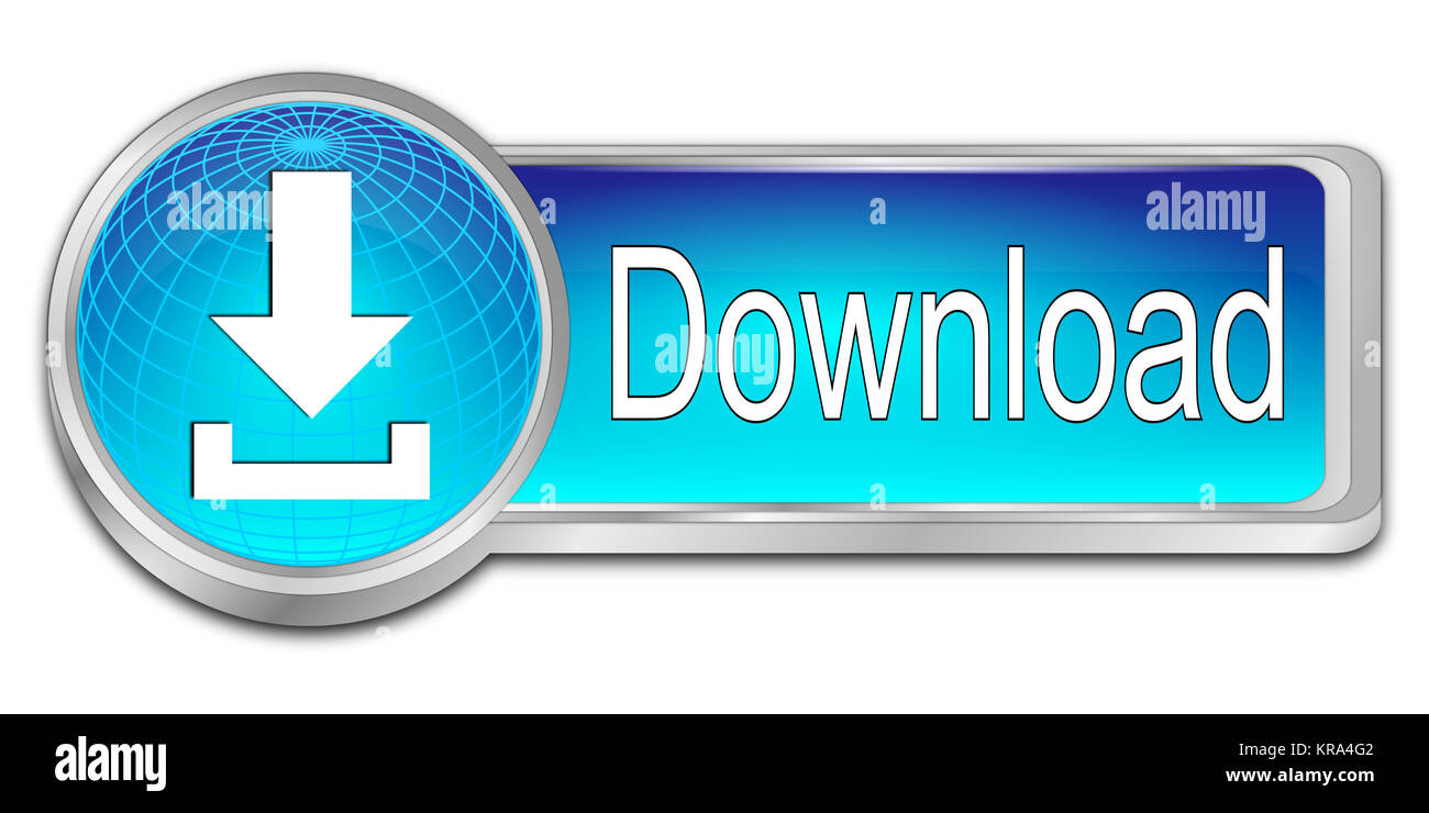 decorative blue Download button - 3D illustration Stock Photo - Alamy