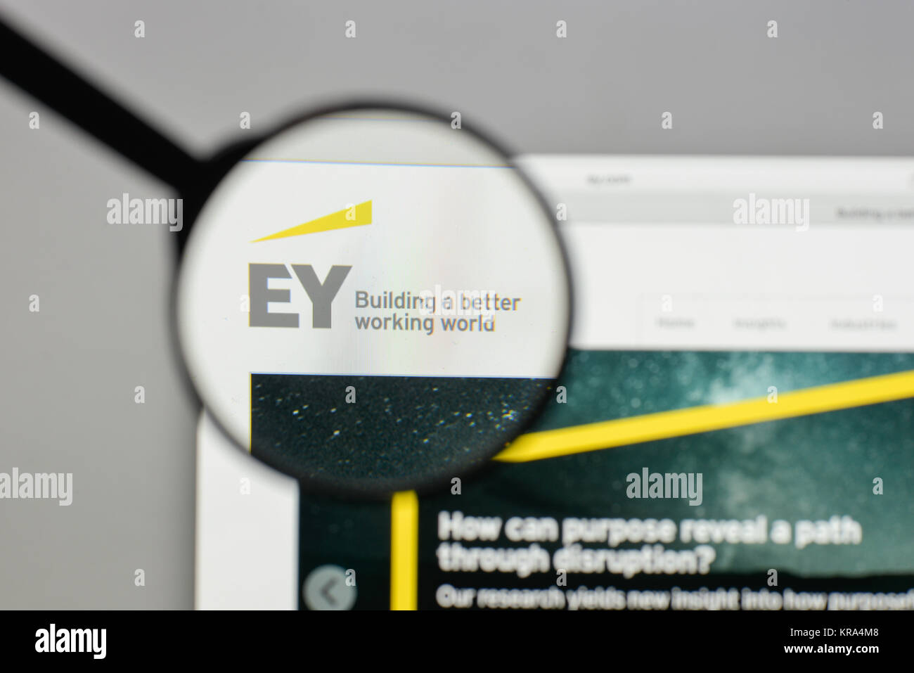 Milan, Italy - August 10, 2017: EY logo on the website homepage Stock ...