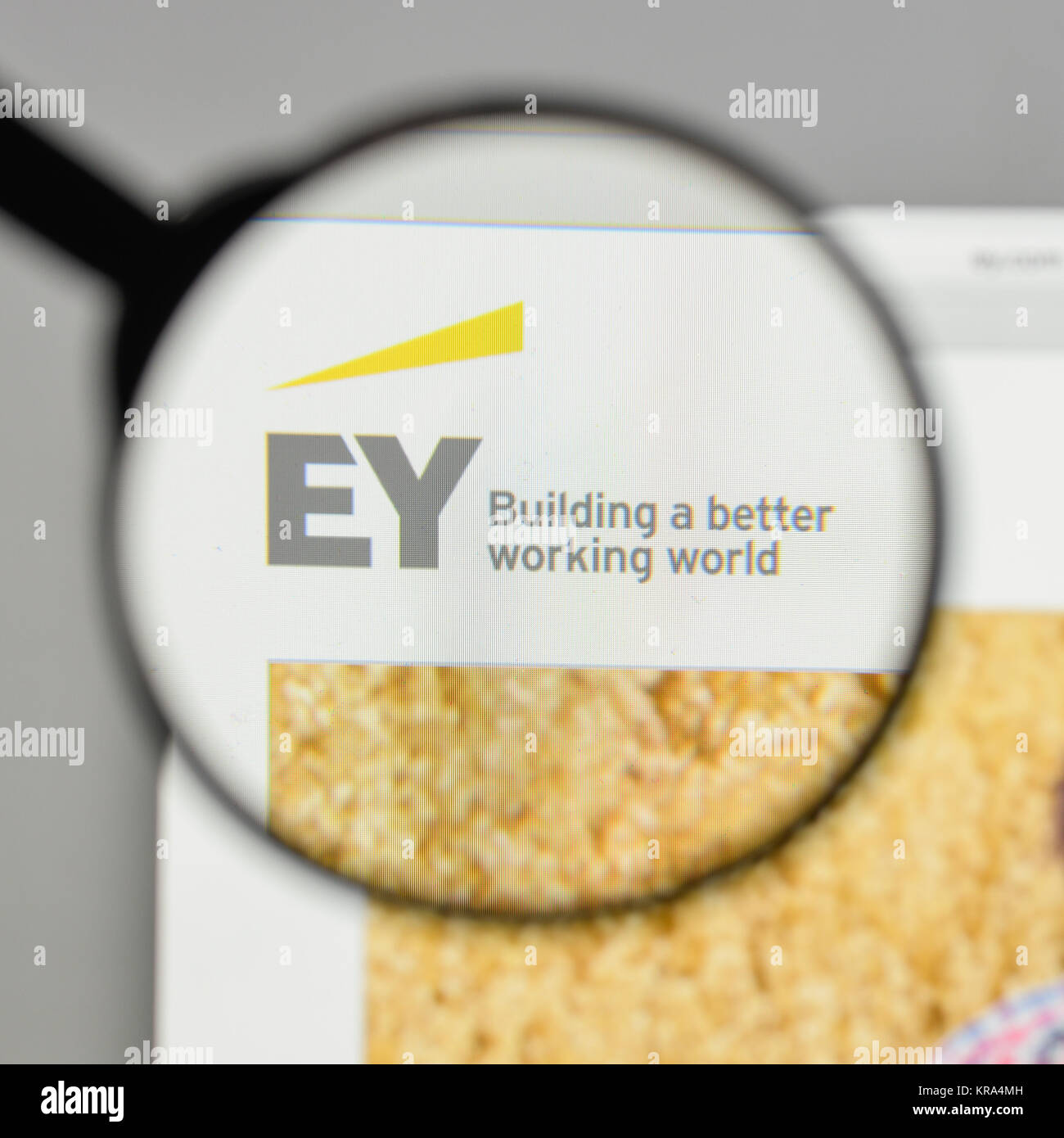 Milan, Italy - August 10, 2017: EY logo on the website homepage Stock ...