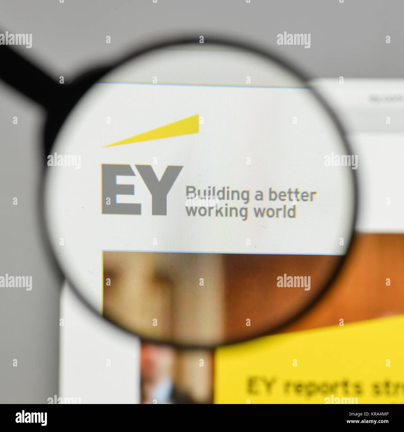 Milan, Italy - August 10, 2017: EY logo on the website homepage Stock ...