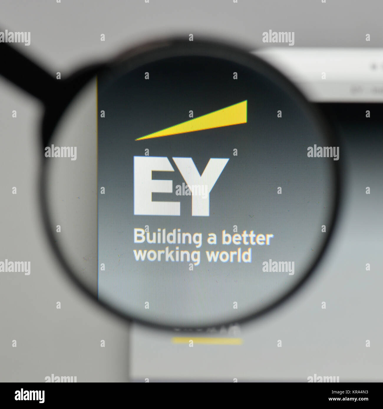 Milan, Italy - August 10, 2017: EY logo on the website homepage Stock ...
