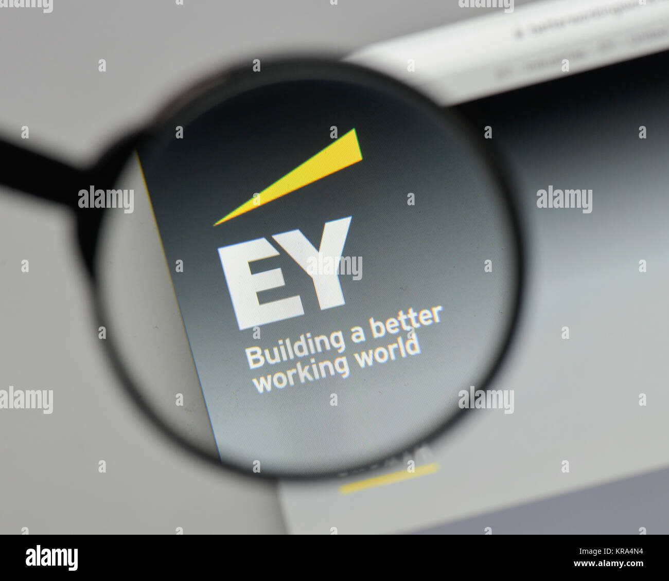 Milan, Italy - August 10, 2017: EY logo on the website homepage Stock ...