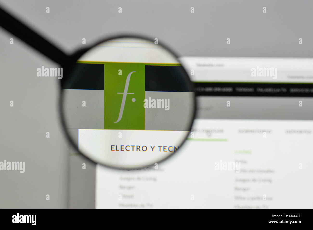 Milan, Italy - August 10, 2017: Falabella logo on the website homepage ...