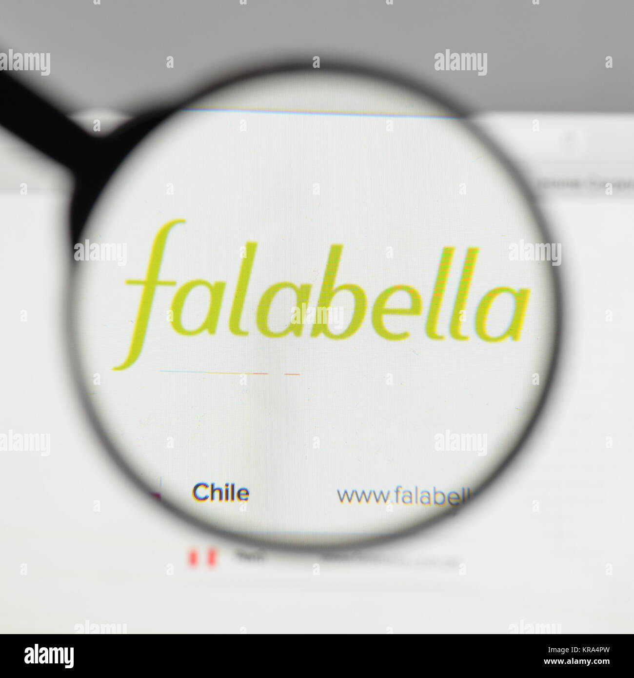 Milan, Italy - August 10, 2017: Falabella logo on the website homepage ...