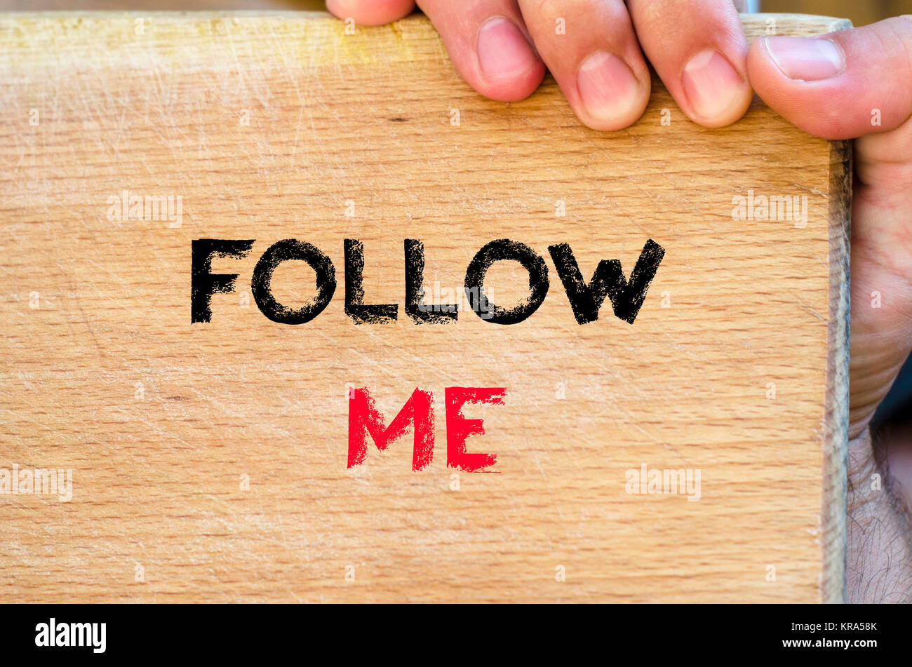 Follow me text concept Stock Photo - Alamy