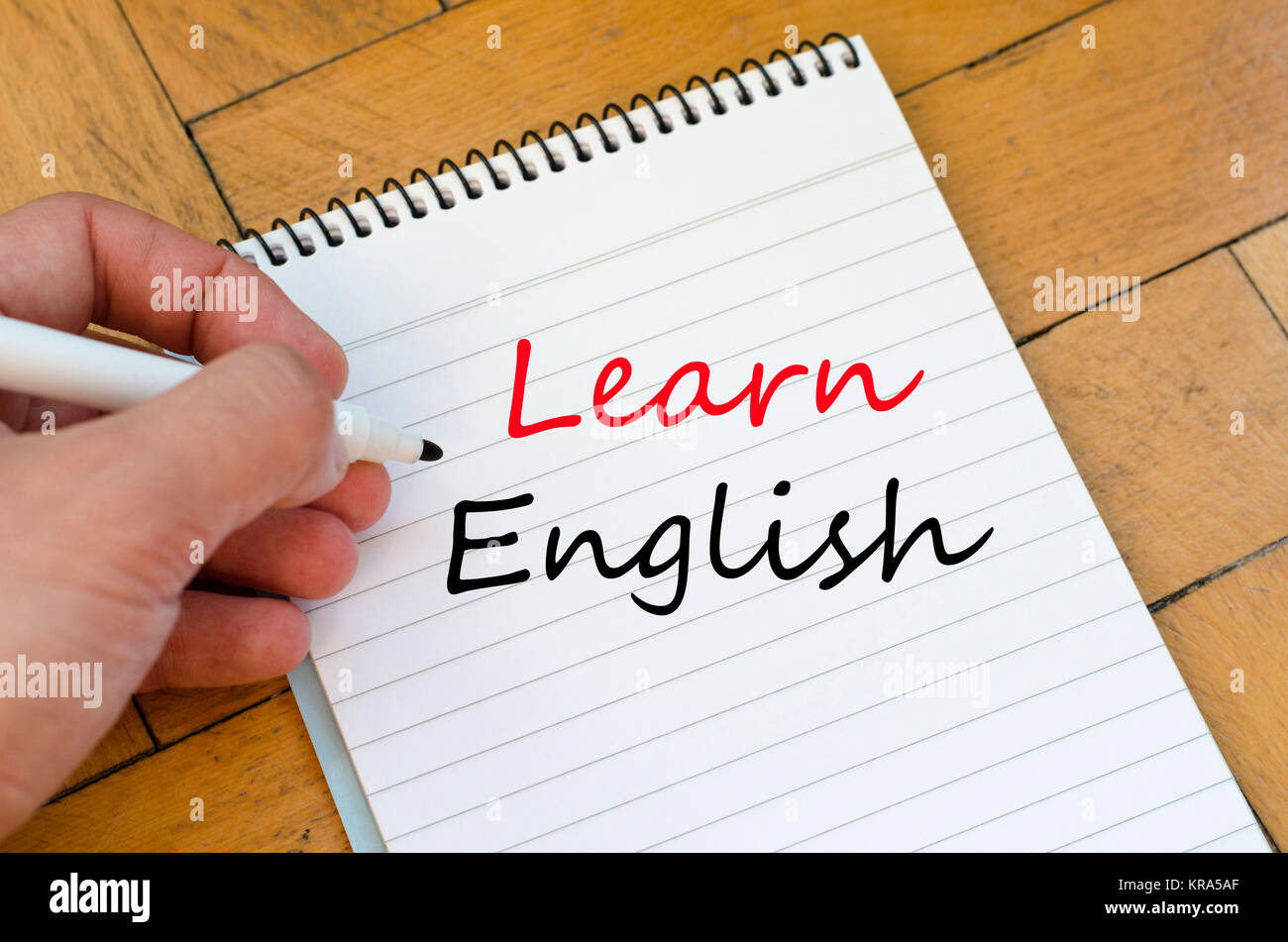 Learn english text concept Stock Photo - Alamy