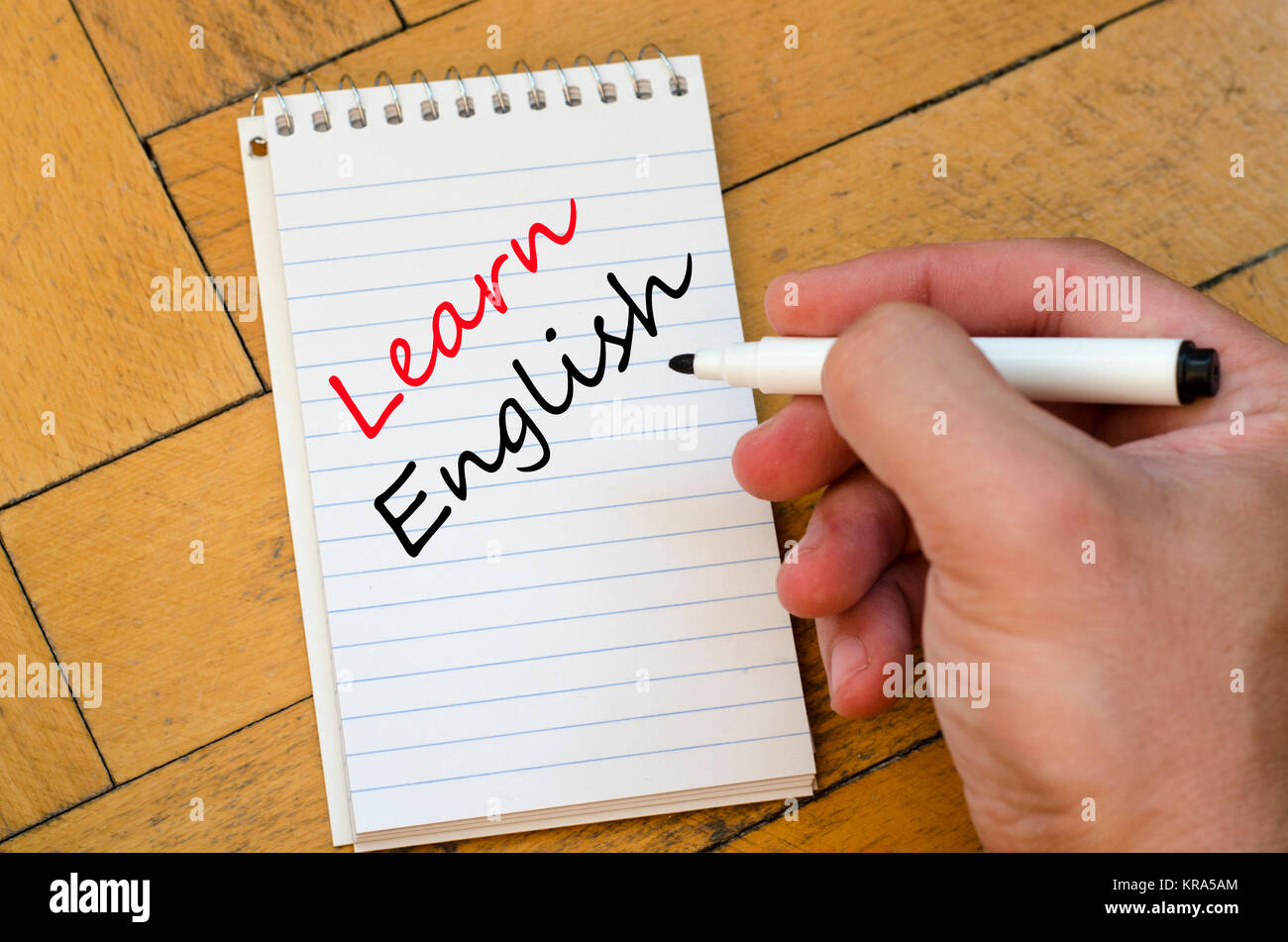 Learn english text concept Stock Photo - Alamy