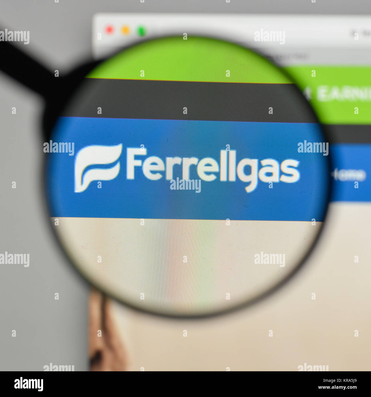 Milan, Italy - August 10, 2017: Ferrellgas Partners logo on the website ...