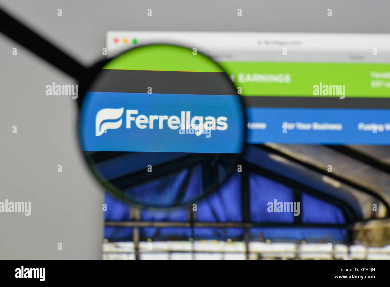 Milan, Italy - August 10, 2017: Ferrellgas Partners logo on the website ...