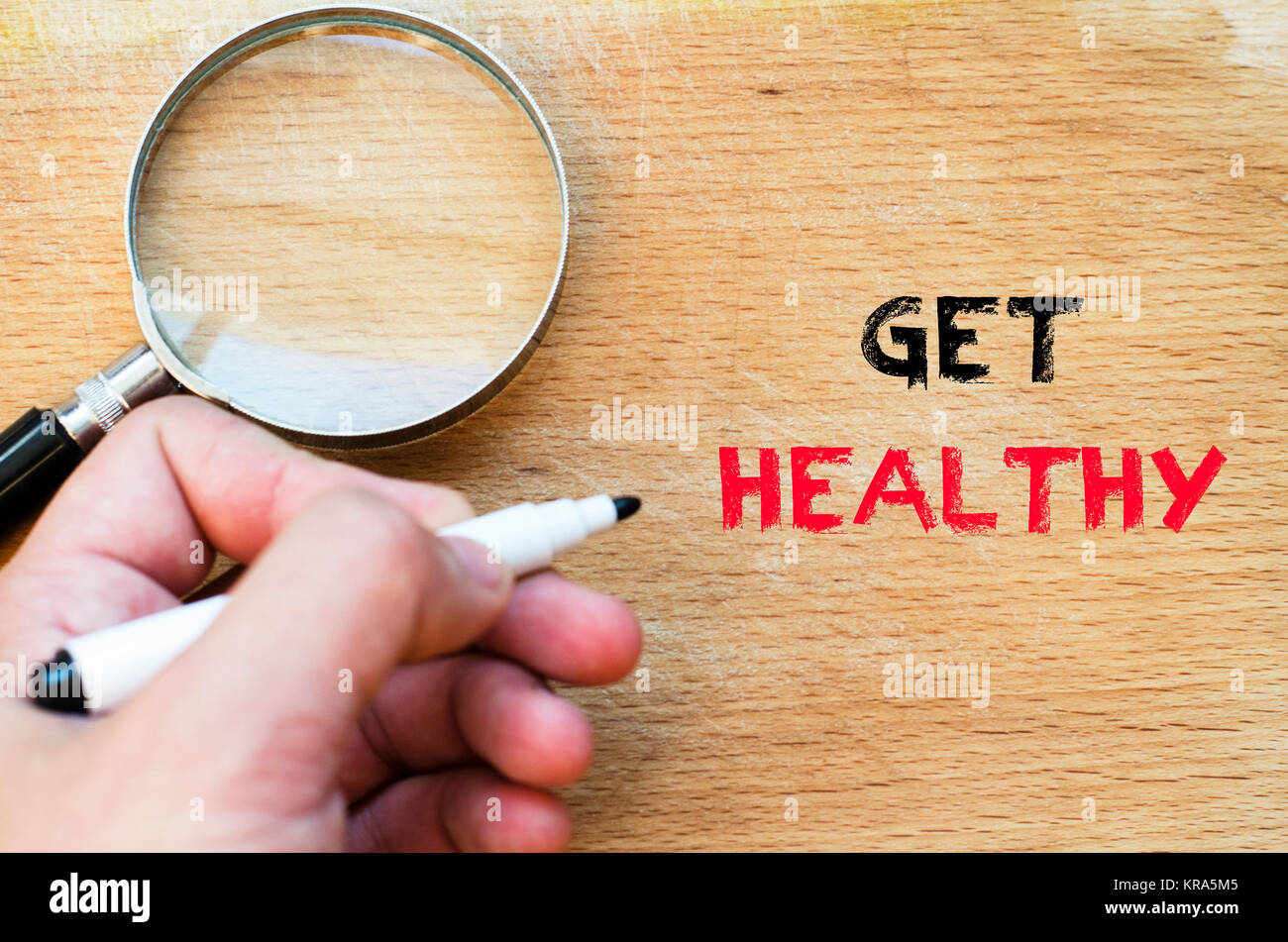 Get healthy text concept Stock Photo - Alamy