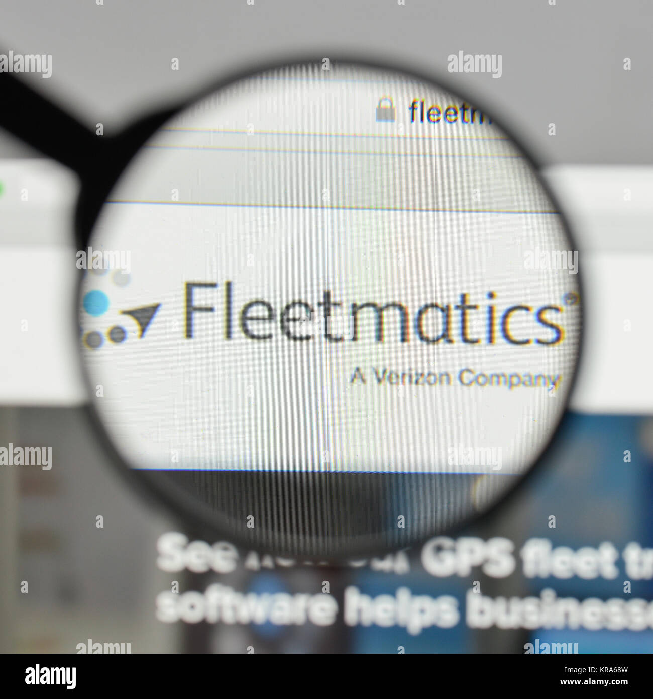 Milan, Italy - August 10, 2017: Fleetmatics Group logo on the website ...