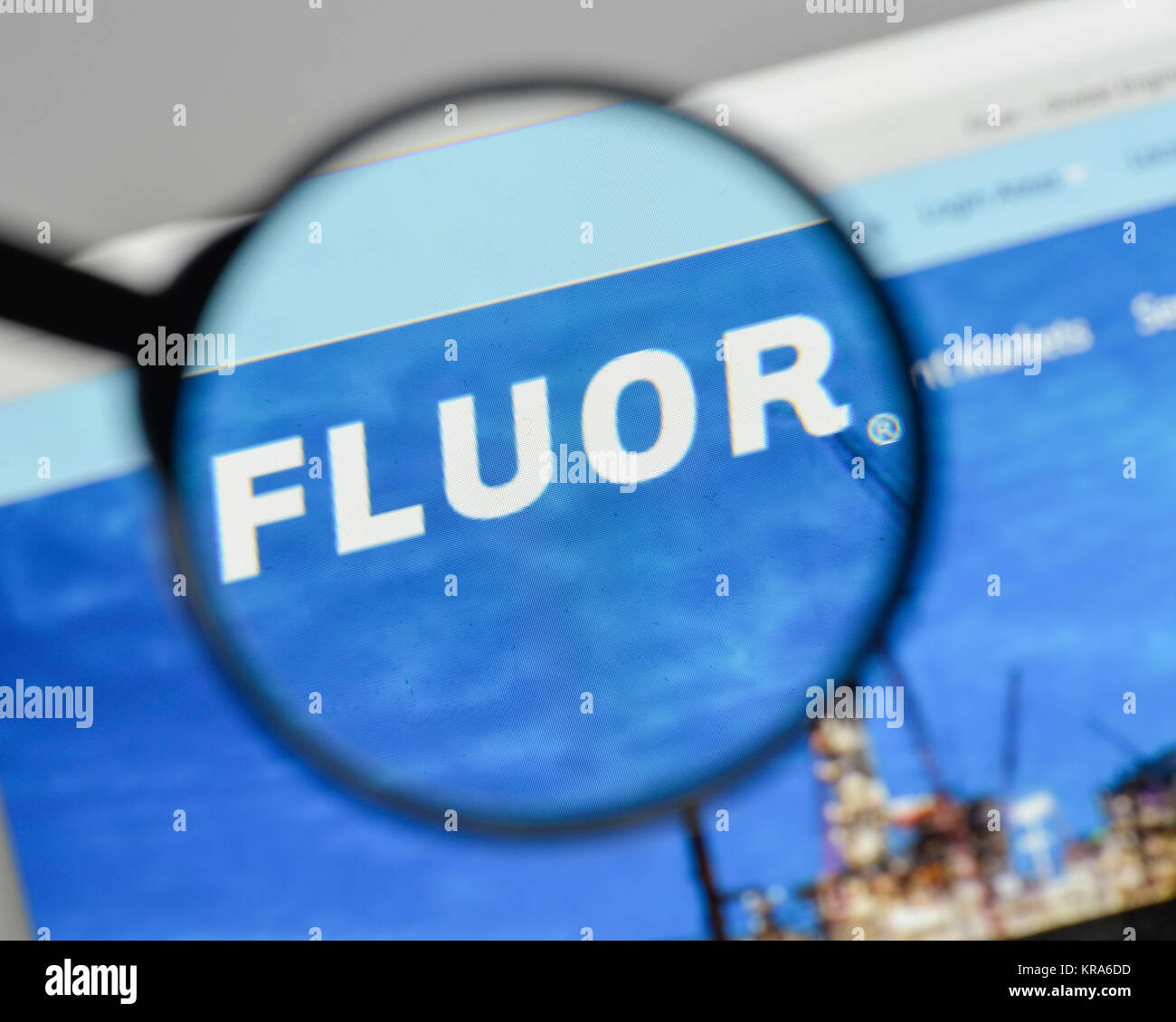 Milan, Italy - August 10, 2017: Fluor logo on the website homepage ...