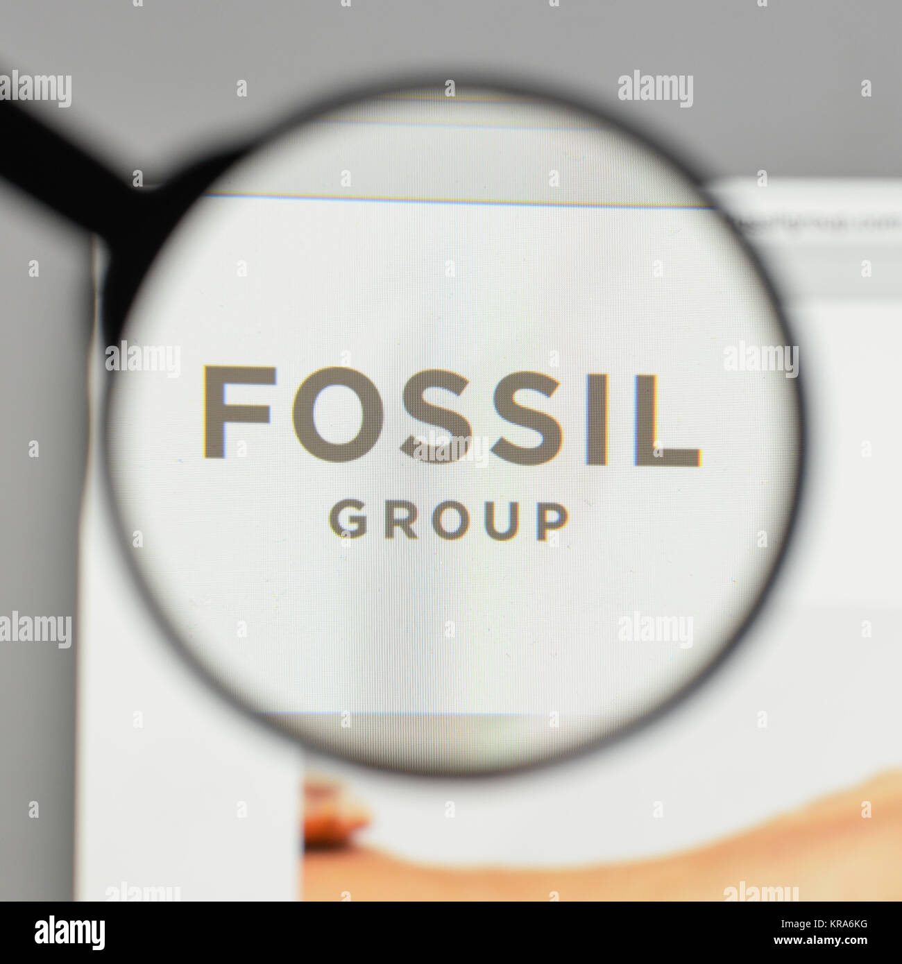 Milan, Italy - August 10, 2017: Fossil Group logo on the website ...