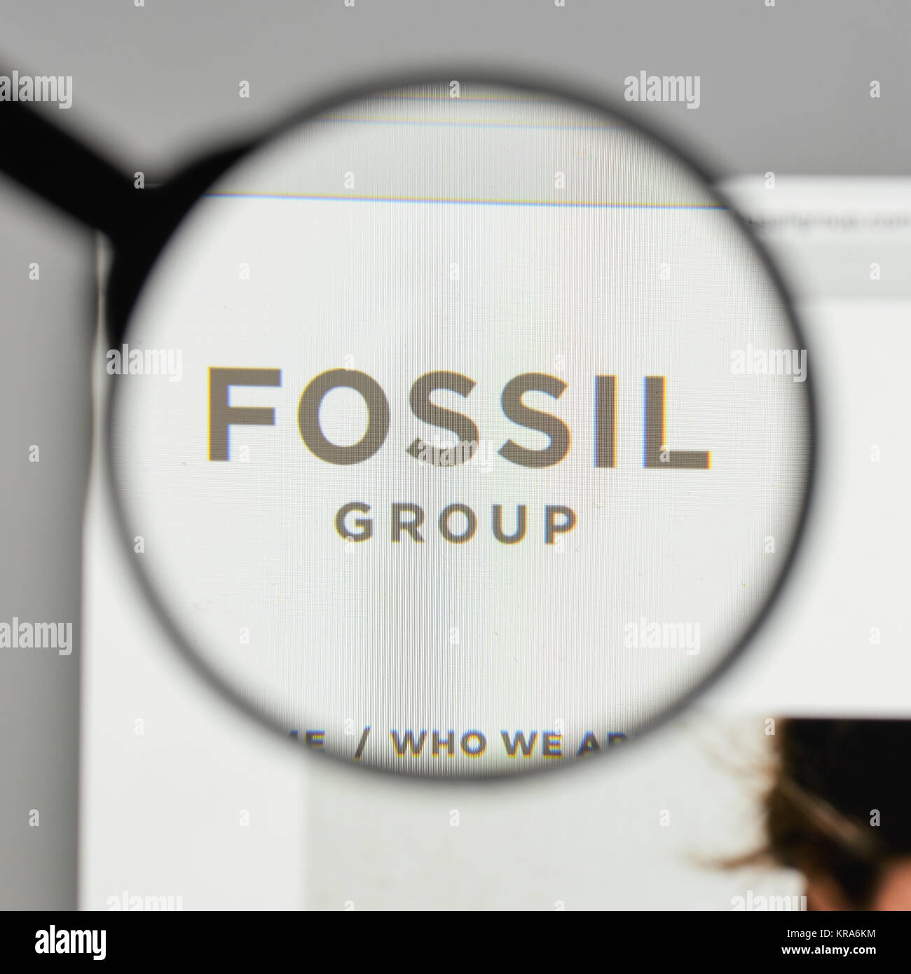 Milan, Italy - August 10, 2017: Fossil Group logo on the website ...
