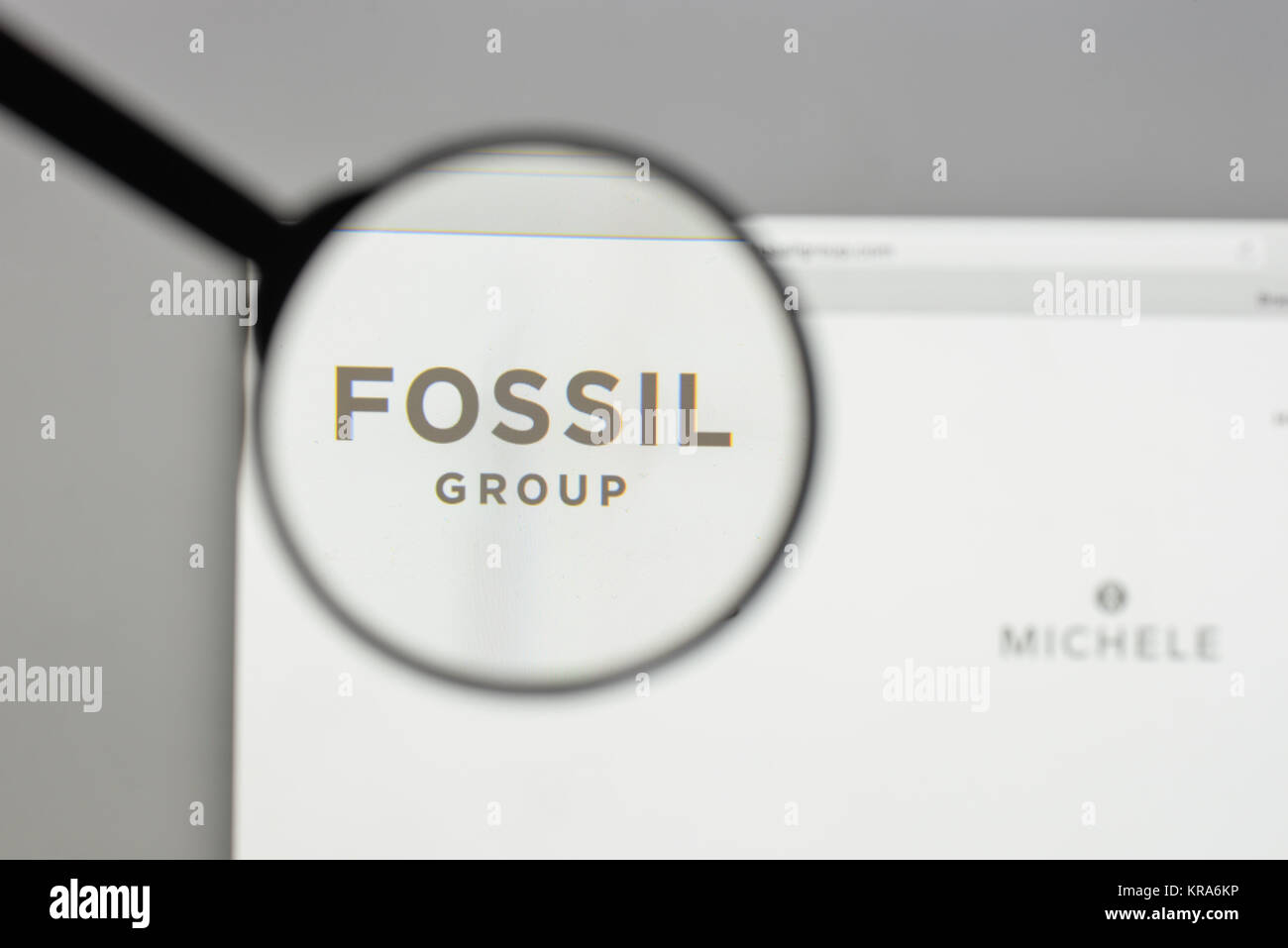 Milan, Italy - August 10, 2017: Fossil Group logo on the website ...