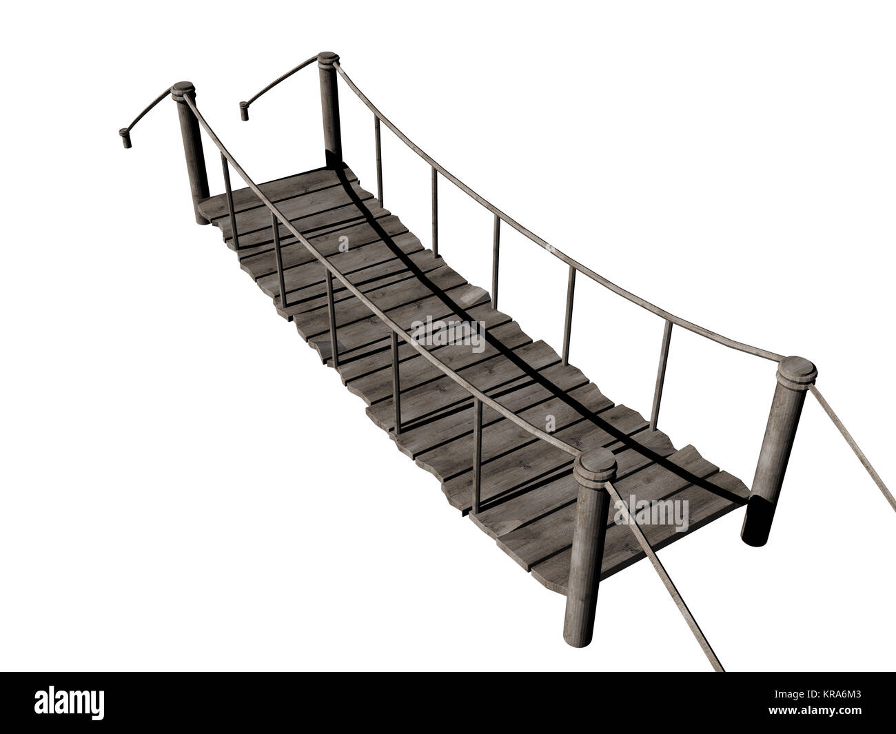 Wooden rope bridge Cut Out Stock Images & Pictures - Alamy