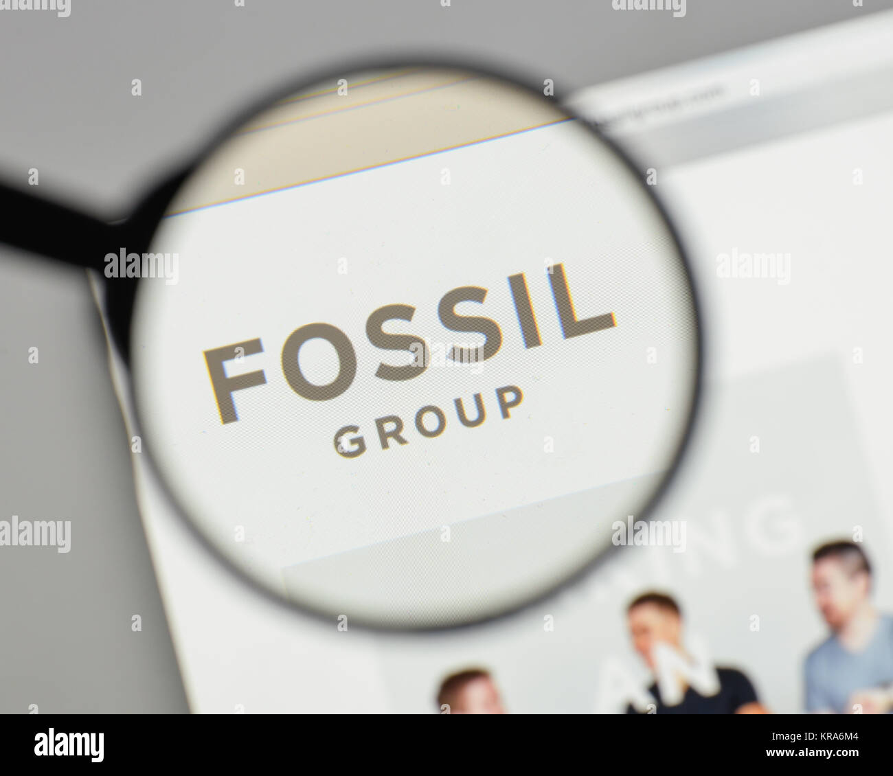 Milan, Italy - August 10, 2017: Fossil Group logo on the website ...