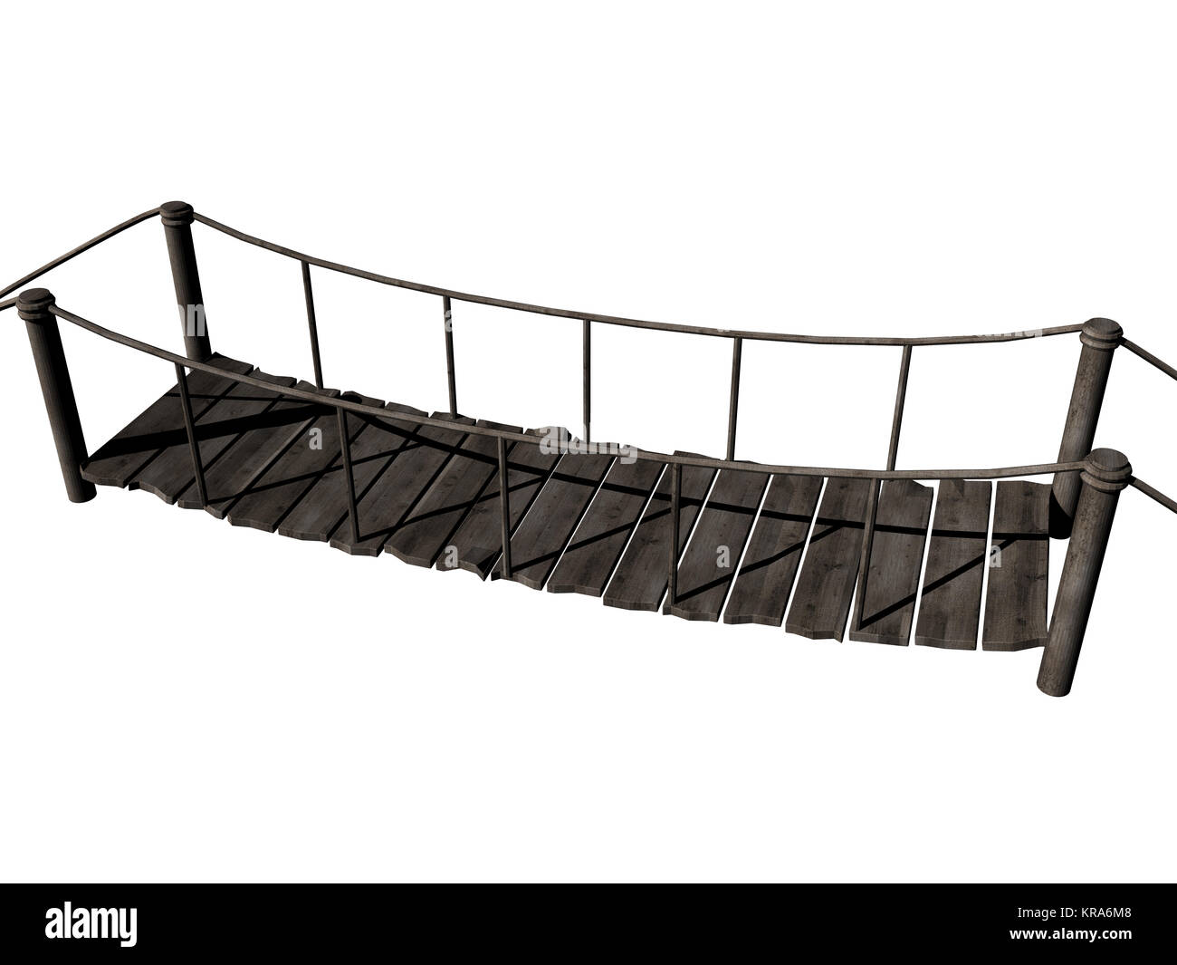 Wooden rope bridge Cut Out Stock Images & Pictures - Alamy