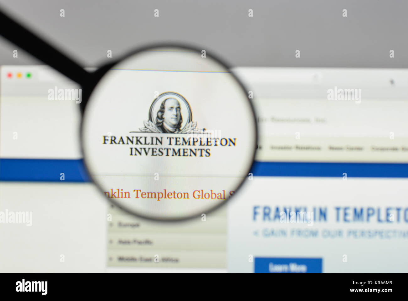 Milan, Italy - August 10, 2017: Franklin Resources logo on the website ...