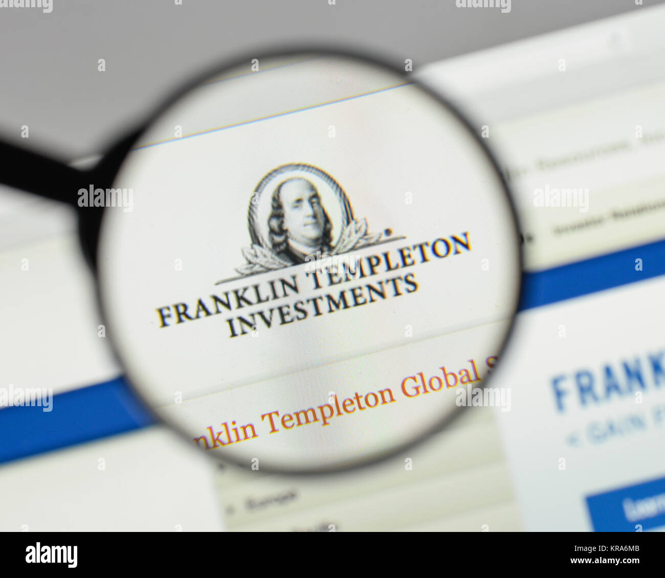 Milan, Italy - August 10, 2017: Franklin Resources logo on the website ...