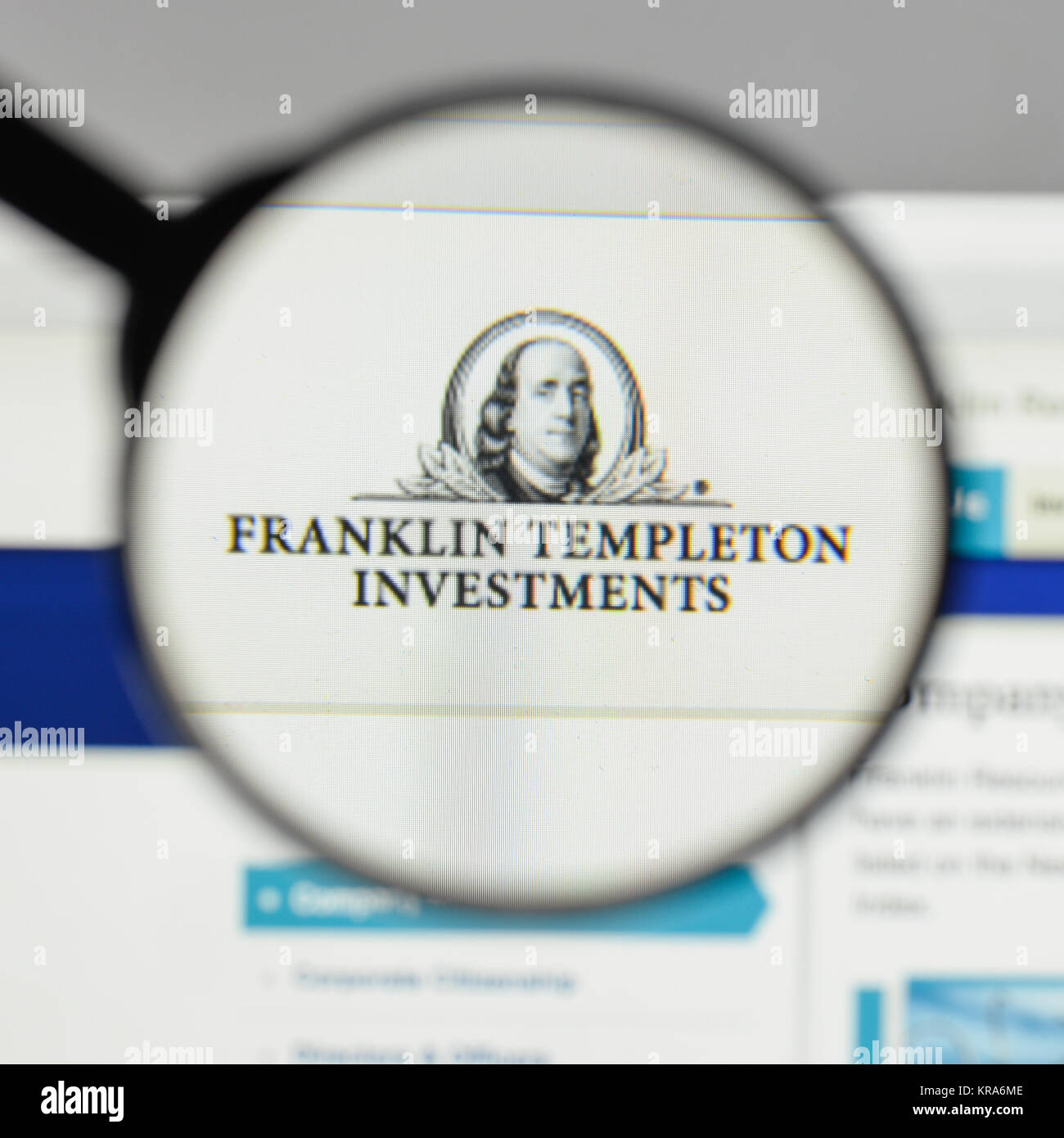 Milan, Italy - August 10, 2017: Franklin Resources logo on the website ...