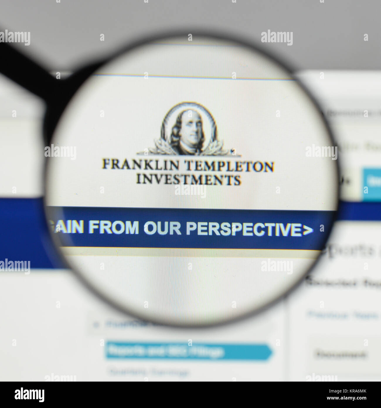 Milan, Italy - August 10, 2017: Franklin Resources logo on the website ...