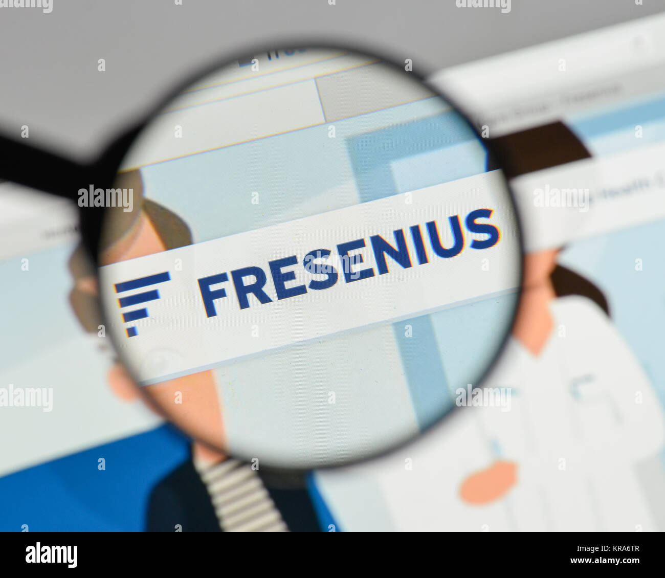 Milan, Italy - August 10, 2017: Fresenius logo on the website homepage ...