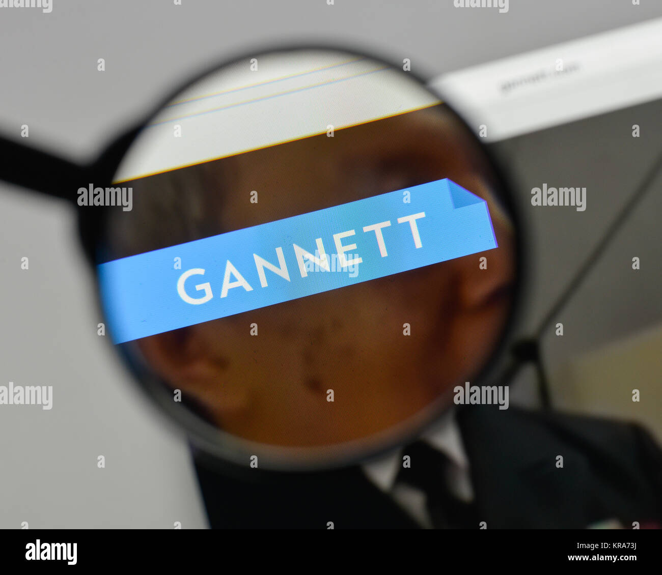 Milan, Italy - August 10, 2017: Gannett logo on the website homepage ...