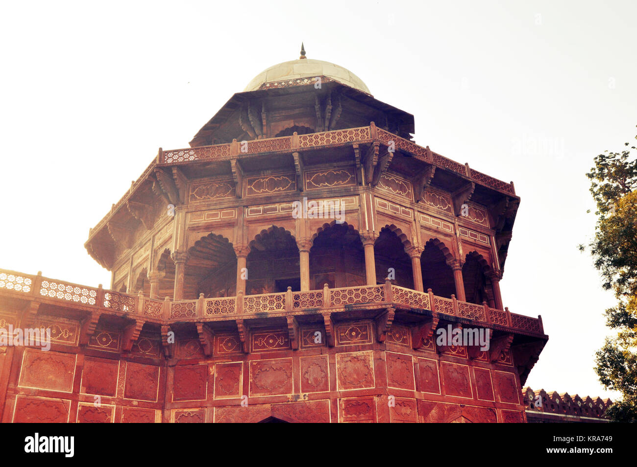 The red tower at the Taj Mahal complex, Agra, India Stock Photo - Alamy