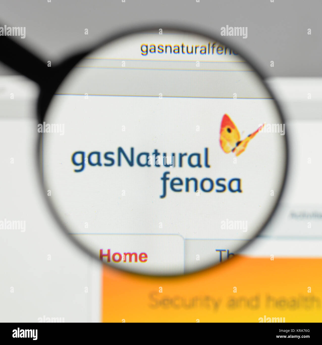 Milan, Italy - August 10, 2017: Gas Natural Fenosa logo on the website ...