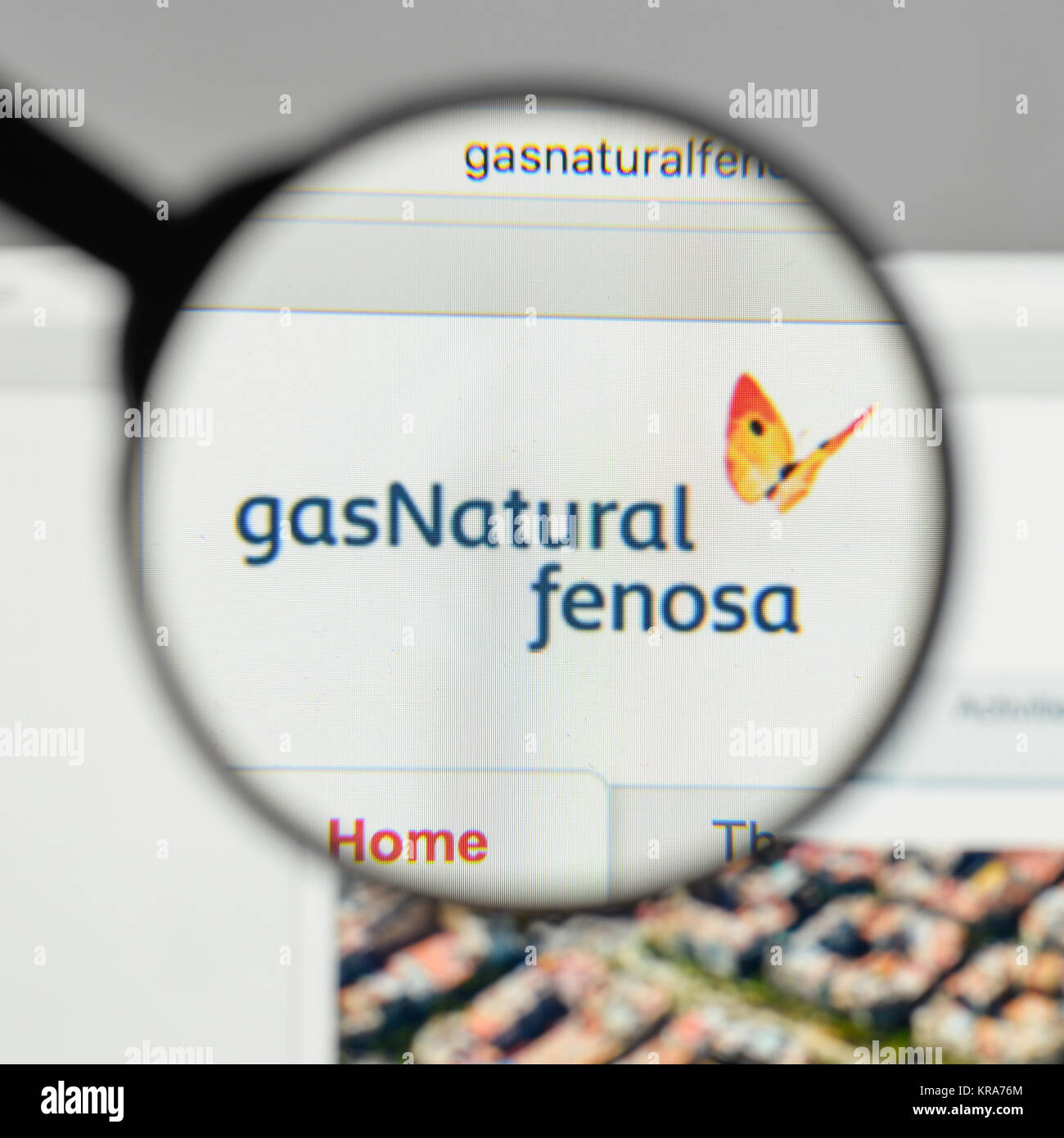 Milan, Italy - August 10, 2017: Gas Natural Fenosa logo on the website ...