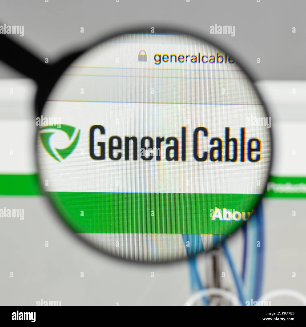 Milan, Italy - August 10, 2017: General Cable logo on the website ...
