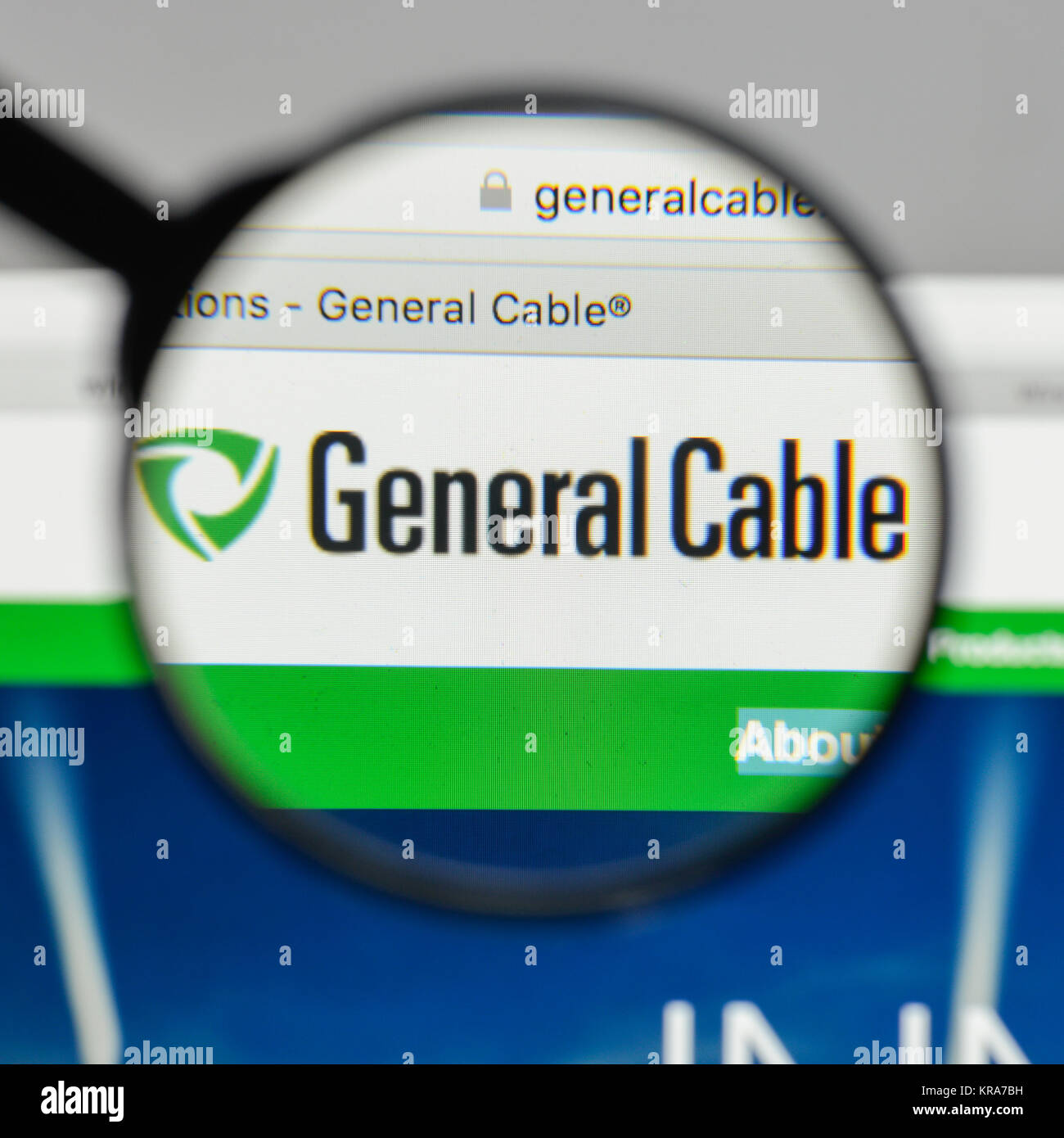 Milan, Italy - August 10, 2017: General Cable logo on the website ...