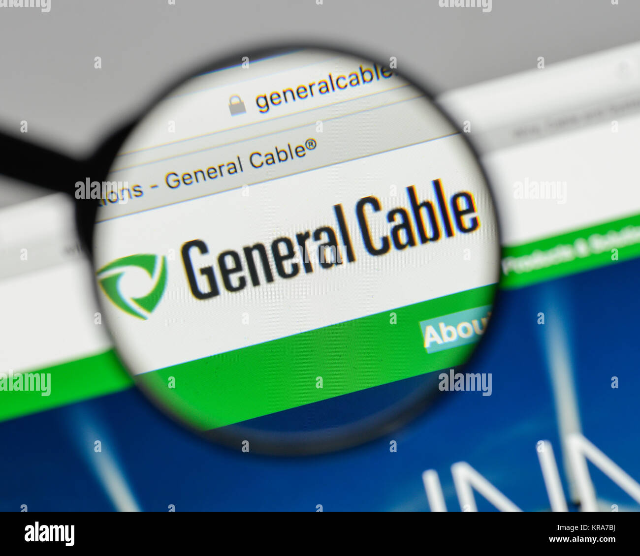 Milan, Italy - August 10, 2017: General Cable logo on the website ...