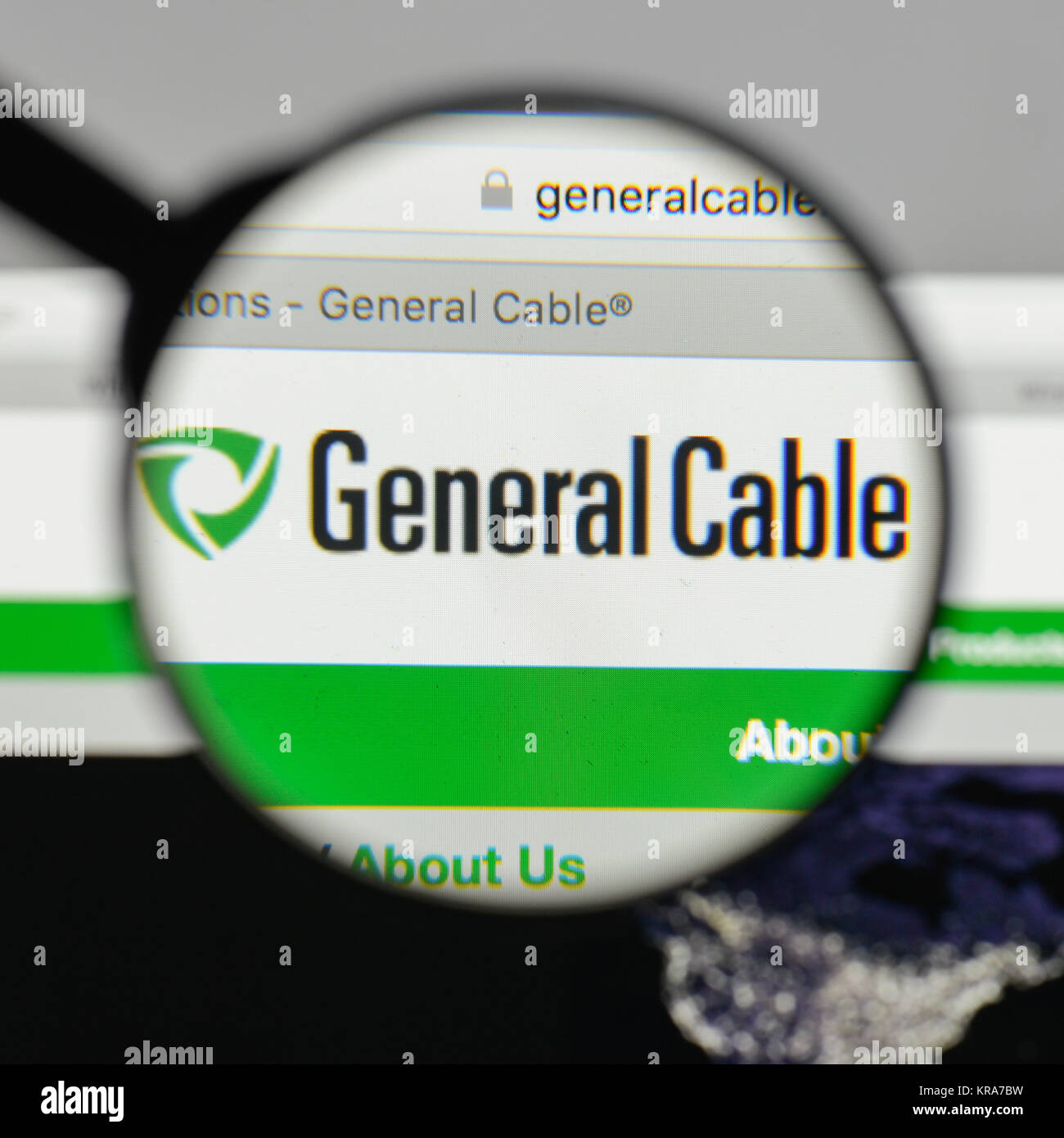 Milan, Italy - August 10, 2017: General Cable logo on the website ...