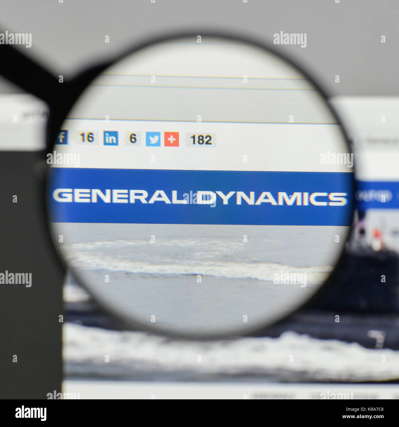 Milan, Italy - August 10, 2017: General Dynamics logo on the website ...