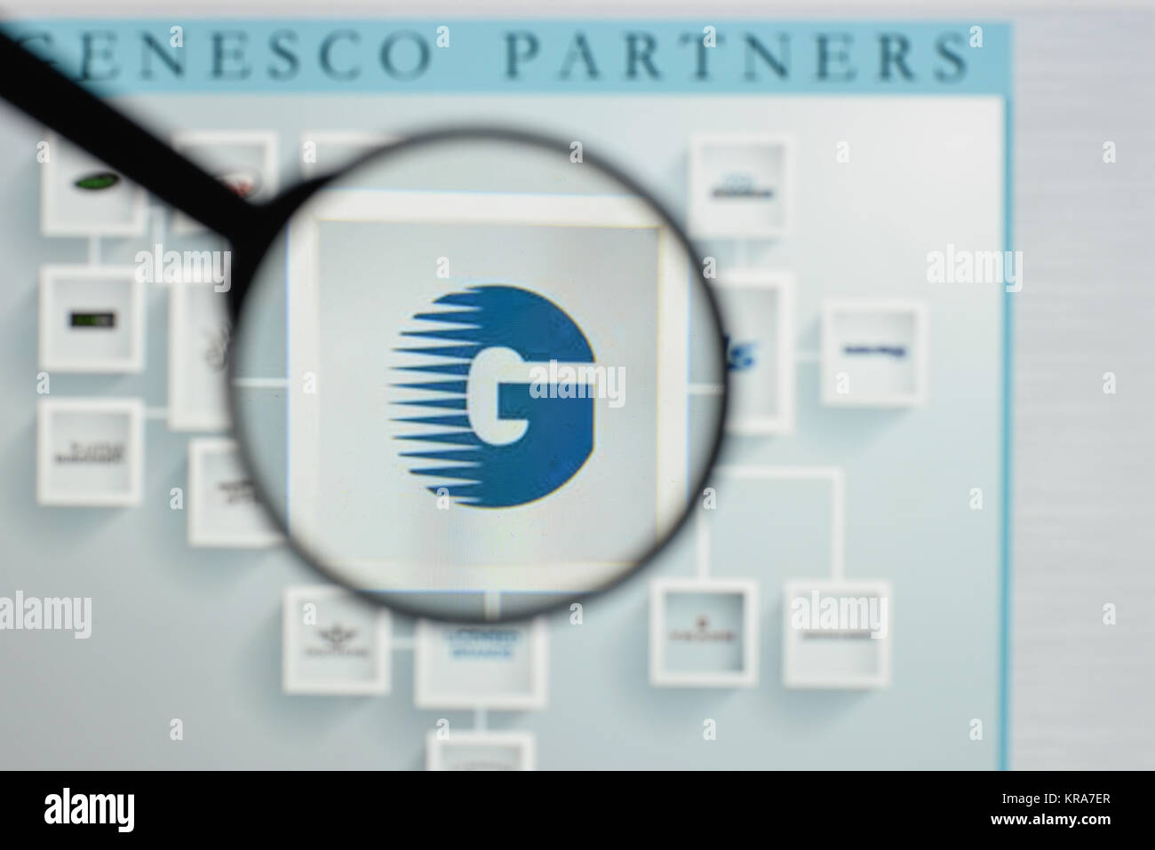 Milan, Italy - August 10, 2017: Genesco logo on the website homepage ...