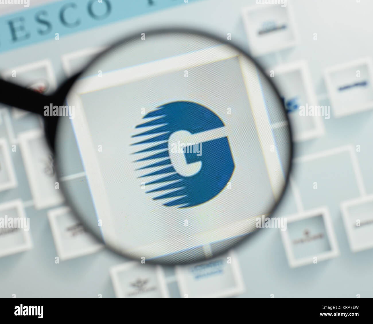 Milan, Italy - August 10, 2017: Genesco logo on the website homepage ...