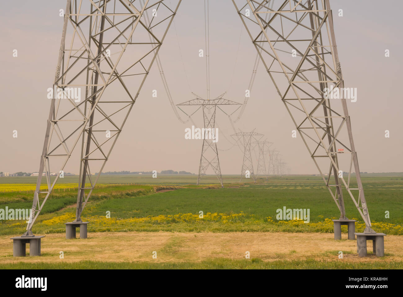 High Voltage Transmission Towers Stock Photo - Alamy
