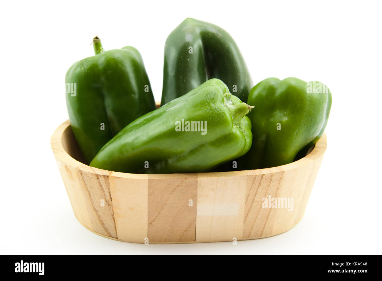 Green paprika in wooden box Stock Photo - Alamy