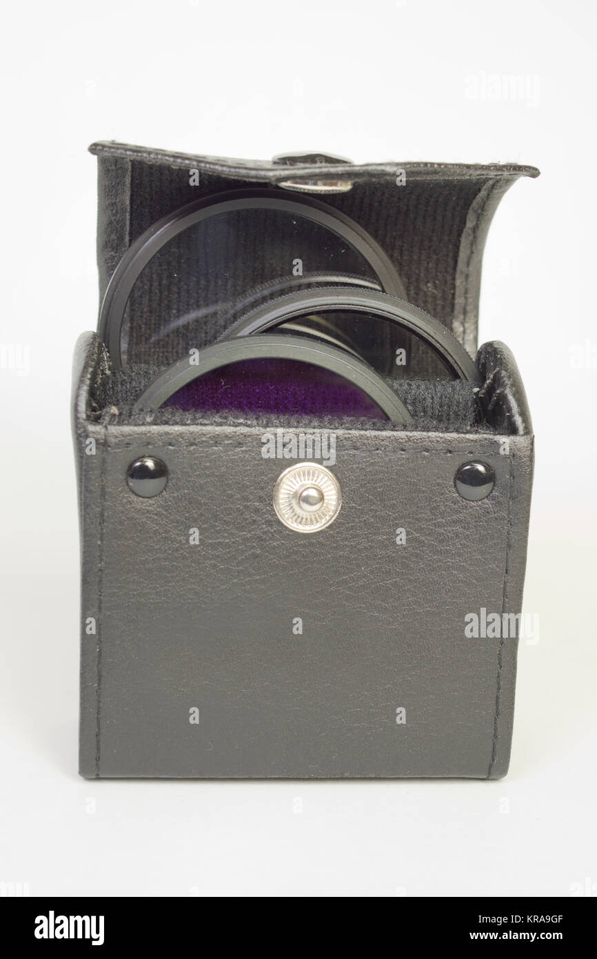 set of optical filters for the camera. in box. Closeup Stock Photo - Alamy