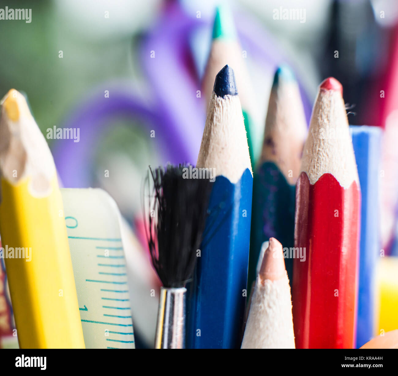 Color pencils close-up Stock Photo - Alamy