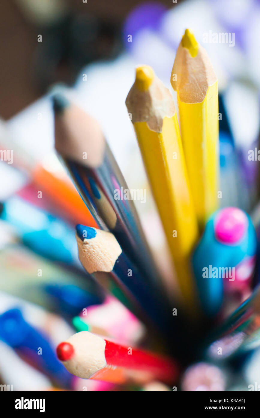 Color pencils close-up Stock Photo - Alamy