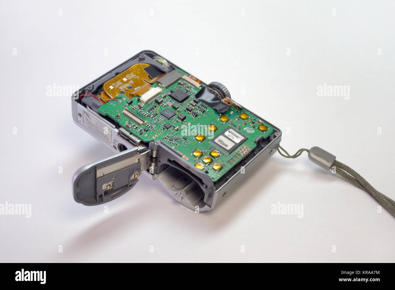 disassembled digital camera. The review of internal electronic circuits ...