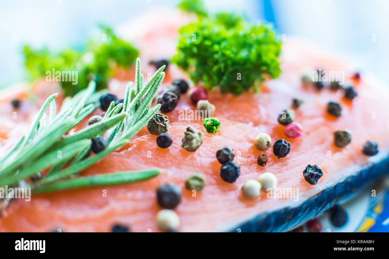 Fresh salmon fillet Stock Photo - Alamy